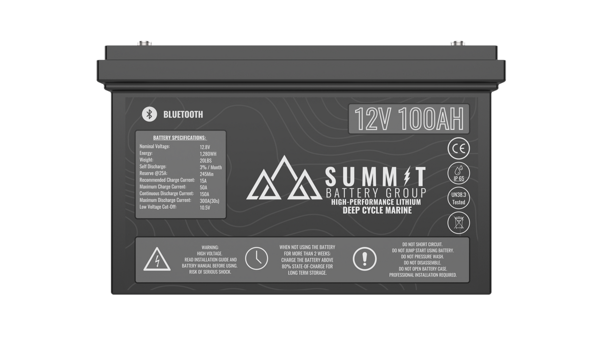 Summit Battery 12V 100AH Dual Purpose Marine Lithium Battery Kit ...